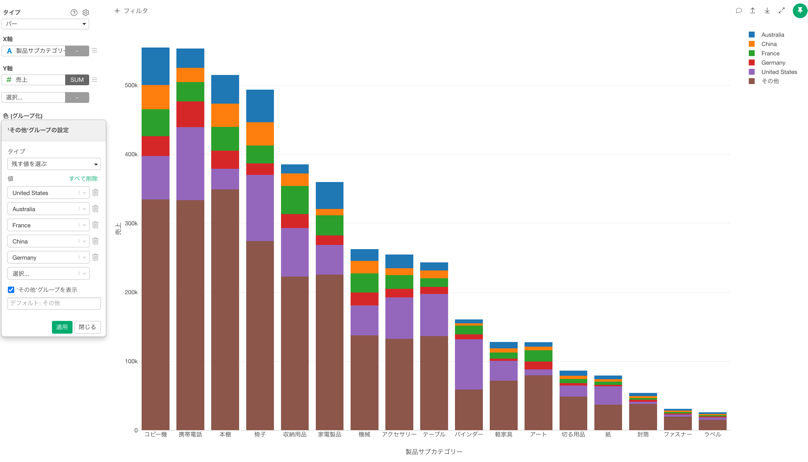 Exploratory Hour #209 - チャート - 特定の値以外は全て「その他」グループとして表示したい