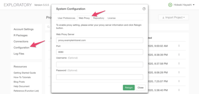 Setting Up Exploratory Desktop When Proxy Configuration Is Done by PAC File