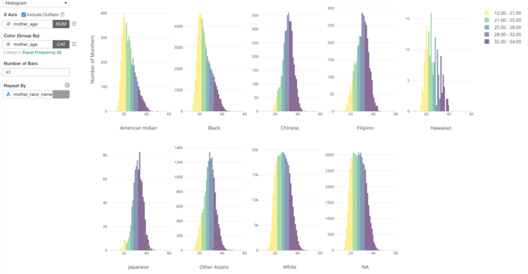 Categorizing Binning Numeric Values Inside Chart
