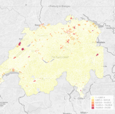 Swiss - Number of Households by Zip Code